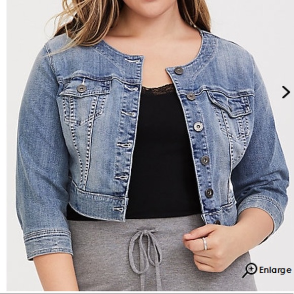 torrid | Jackets & Coats | Nwt Torrid Size 4 Cropped Denim Jacket ...